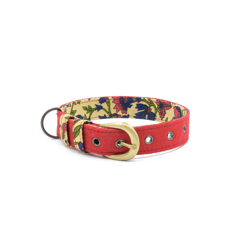 Red Fabric Belt Collar – PetWale